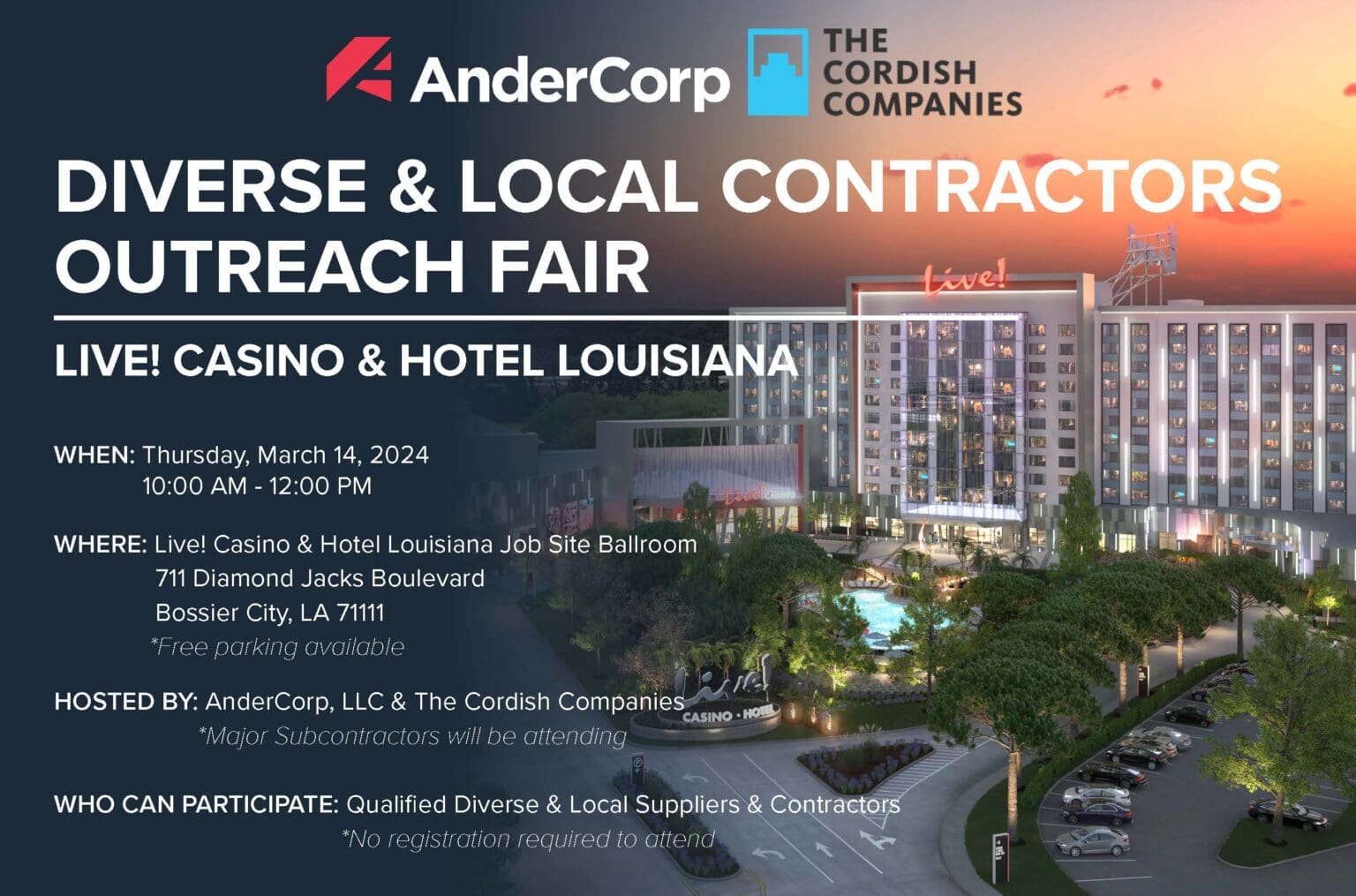 The Cordish Companies and AnderCorp to host Diverse and Local Contractors Outreach Fair for work ...